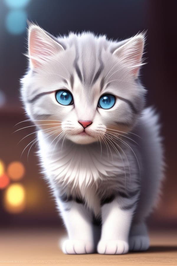 Cute Adorable Little Cat Cub, Generative AI Stock Illustration ...