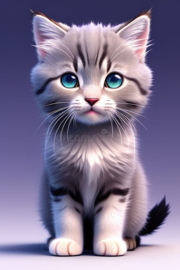Cute Adorable Little Cat Cub, Generative AI Stock Illustration ...