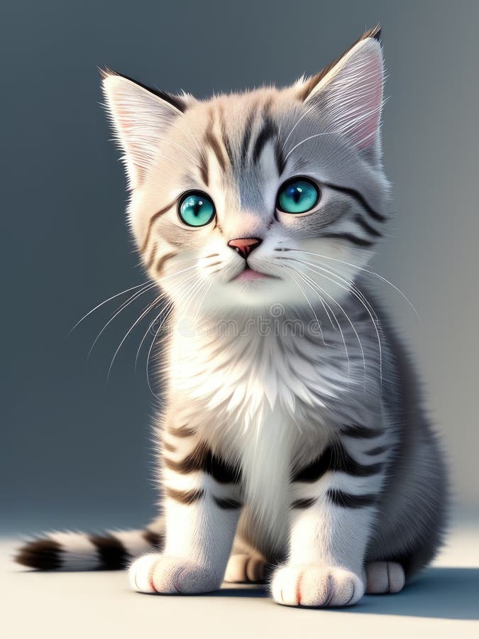 Cute Adorable Little Cat Cub, Generative AI Stock Illustration ...