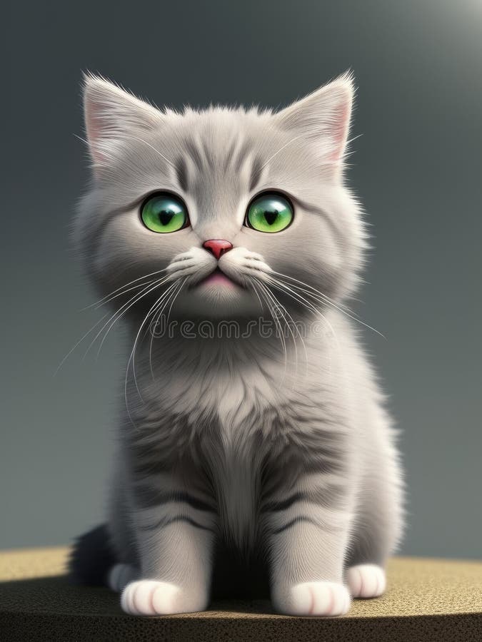 Cute Adorable Little Cat Cub, Generative AI Stock Photo - Image of ...