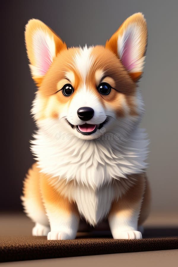 Cute Adorable Little Corgi Cub, Generative AI Stock Illustration ...
