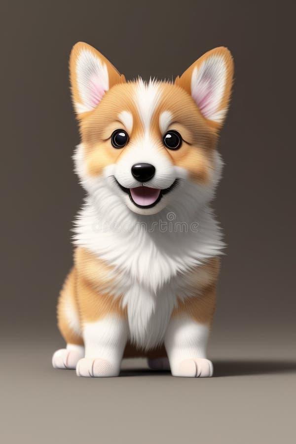 Cute Adorable Little Corgi Cub, Generative AI Stock Illustration ...