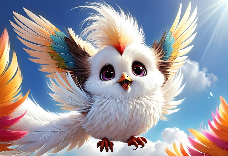 Cute and Adorable Little Fantasy Bird. Generative AI Stock Illustration ...