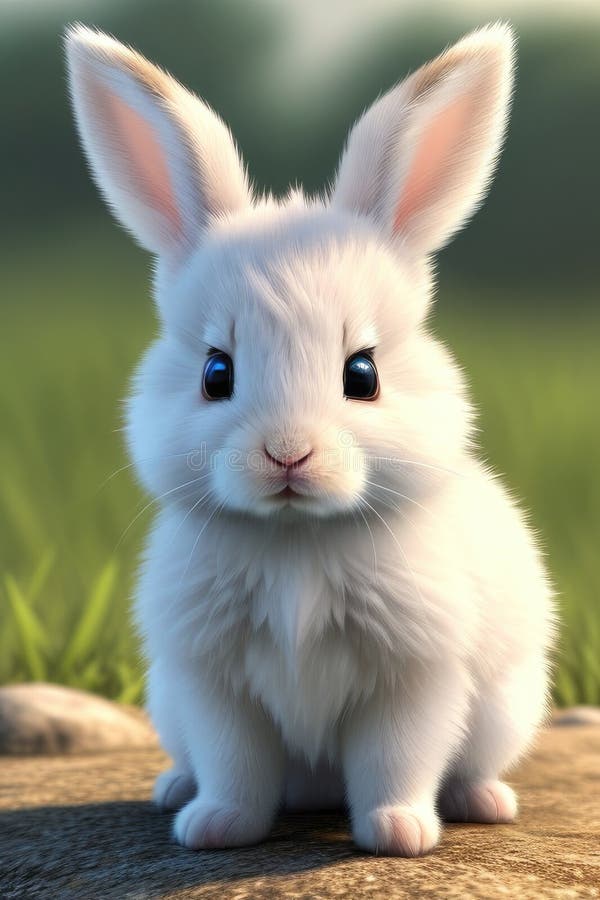 Cute Adorable Little Rabbit Cub, Generative AI Stock Illustration ...