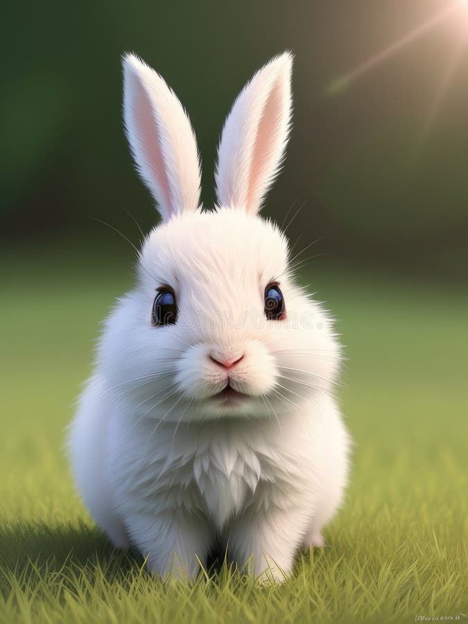 Cute Adorable Little Rabbit Cub, Generative AI Stock Illustration ...