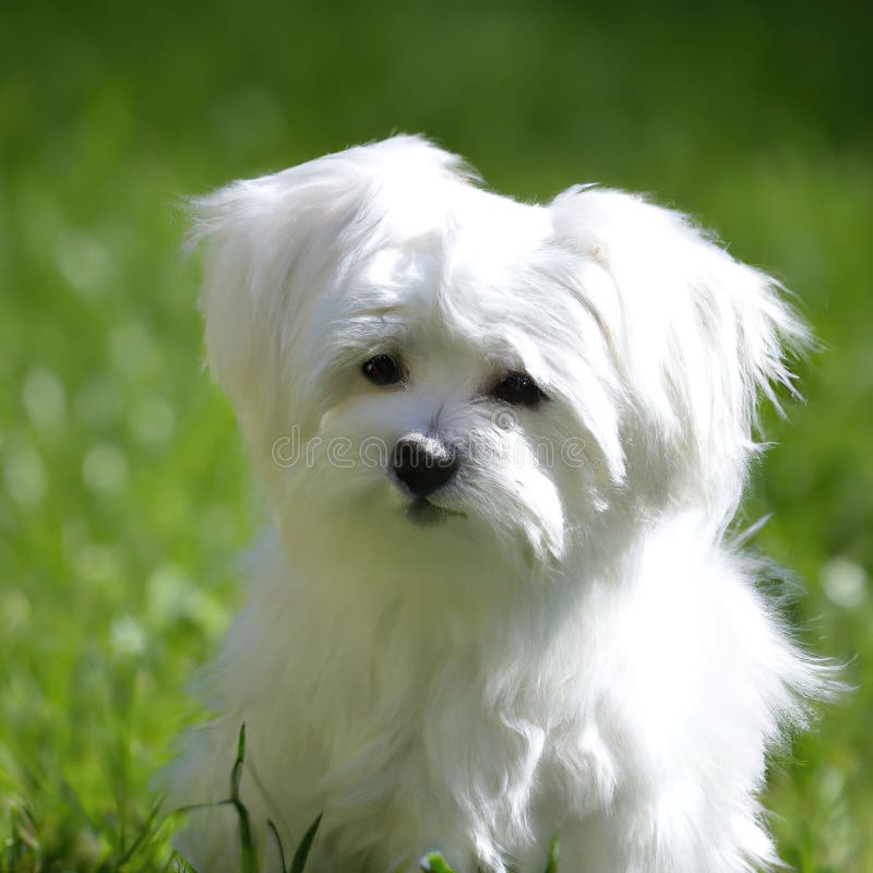 Two Adorable Maltese Dogs Stand in a Scenic Outdoor Setting, with Lush ...