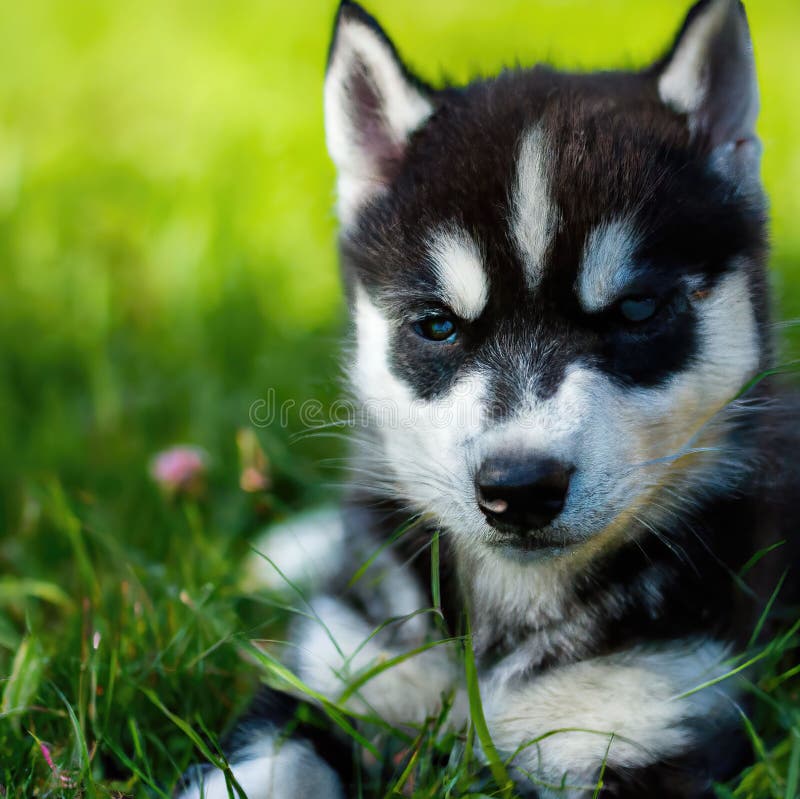 Cute and Adorable Miniature Siberian Husky in the Park Stock Image ...