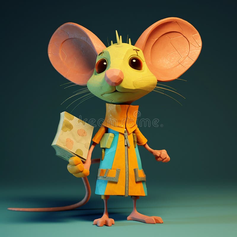 Cute, Adorable, Paper Crafted Mouse Character. Stock Illustration ...