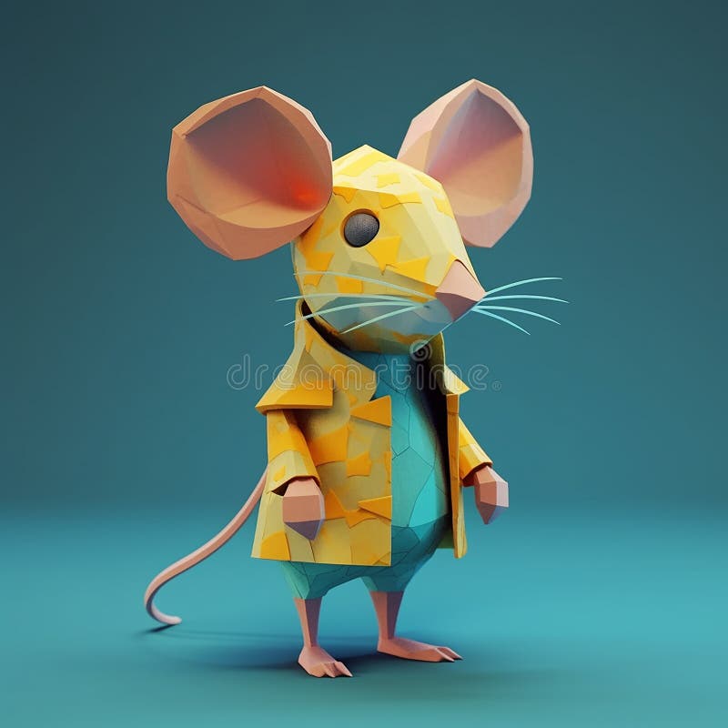 Cute, Adorable, Paper Crafted Mouse Character. Stock Illustration ...