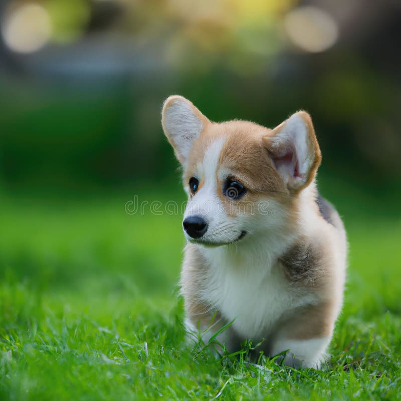 Cute and Adorable Pembroke Welsh Corgi in the Park Stock Image - Image ...