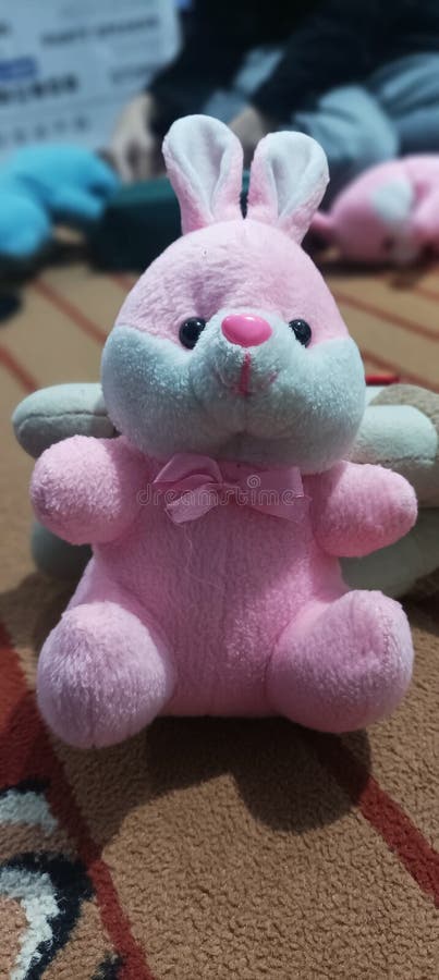 Cute and Adorable Pink Rabbit Doll Stock Image - Image of pink ...