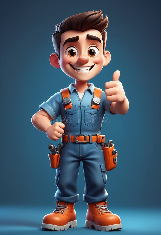 Cute and Adorable Smiling Serviceman. Generative AI Stock Illustration ...