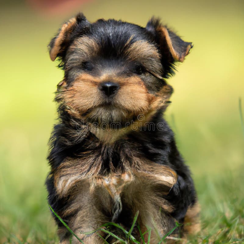 Cute and Adorable Yorkshire Terrier in the Park Stock Image - Image of ...
