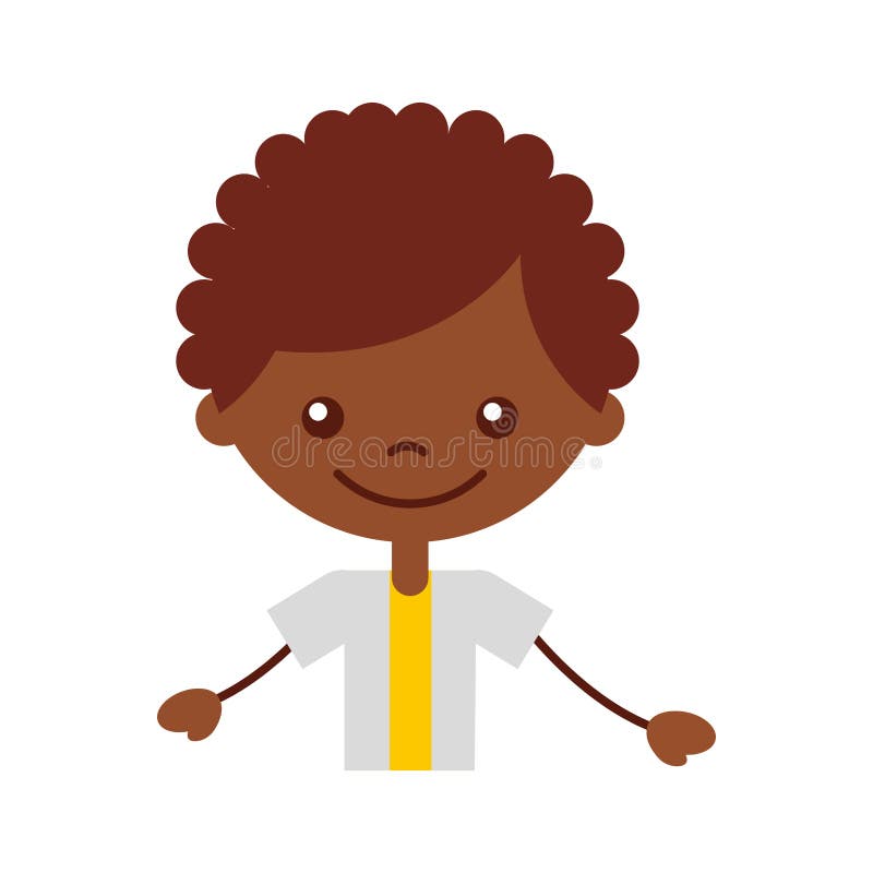 Cute African Boy Character Icon Stock Vector - Illustration of ...