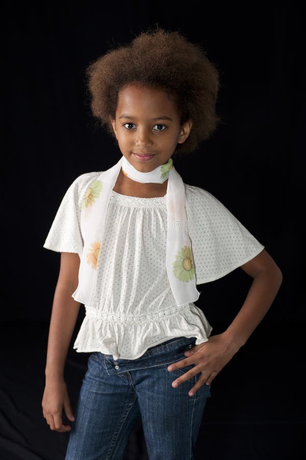 Cute African girl stock image. Image of person, cheerful - 18909501