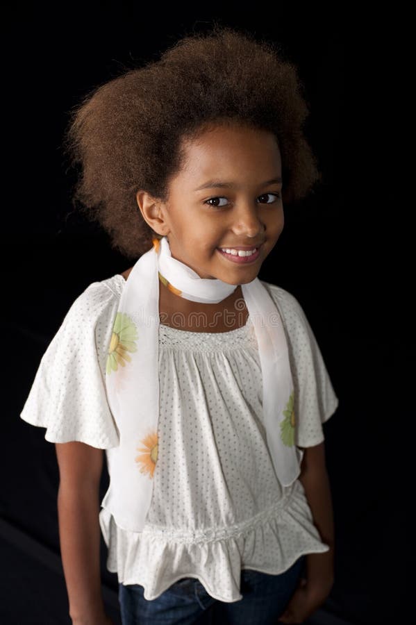 Cute African girl stock image. Image of little, black - 19072793