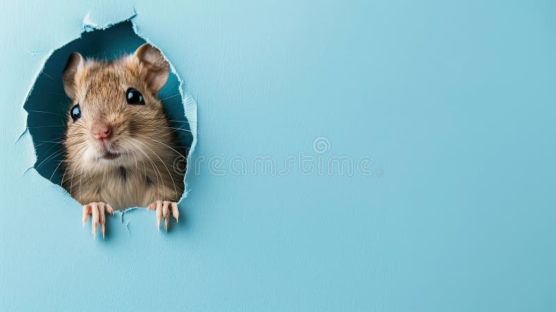 Cute Agouti Peeking through a Hole Stock Illustration - Illustration of ...