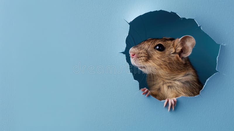Cute Agouti Peeking through a Hole Stock Illustration - Illustration of ...