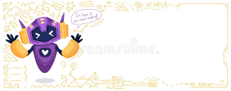 Cute Ai Chat Bot. Banner Concept with Copy Space for Your Text, Servers ...