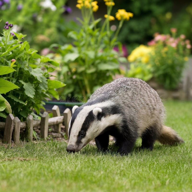 Garden Badger stock illustration. Illustration of carnivore - 325066171
