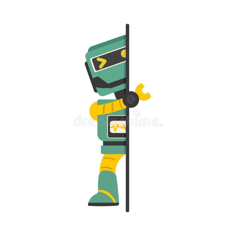 Cute Ai Robot Empty White Board for Presentation Stock Vector ...