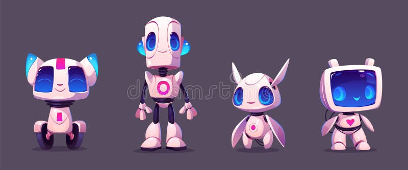 Cute Ai Robot Evolution Mascot Cartoon Vector Set Stock Vector ...