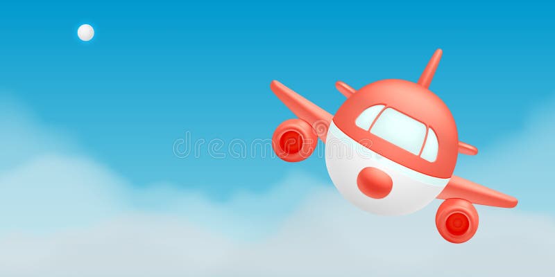 Cute Airplane Flying in the Sky Stock Vector - Illustration of rest ...