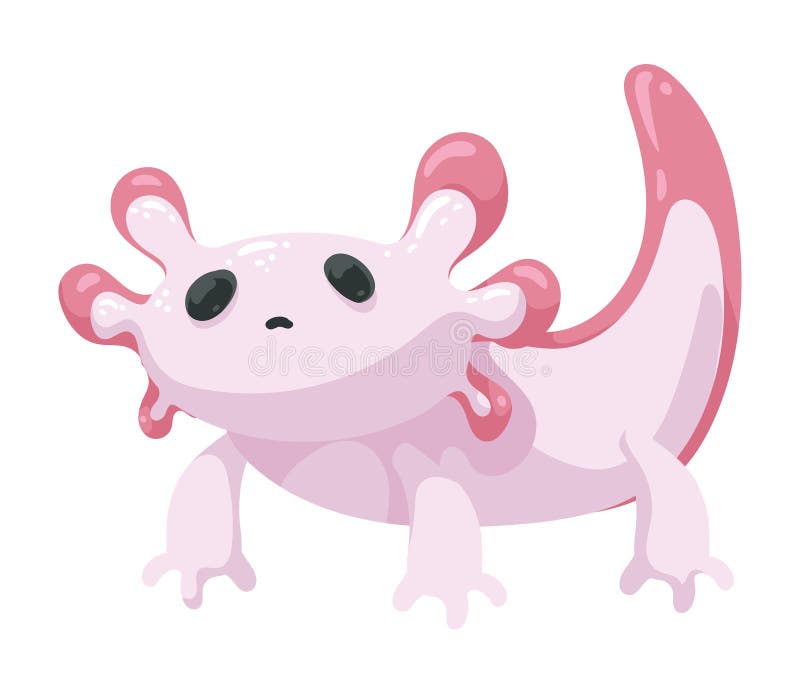 Cute ajolote baby stock illustration. Illustration of happy - 262932053