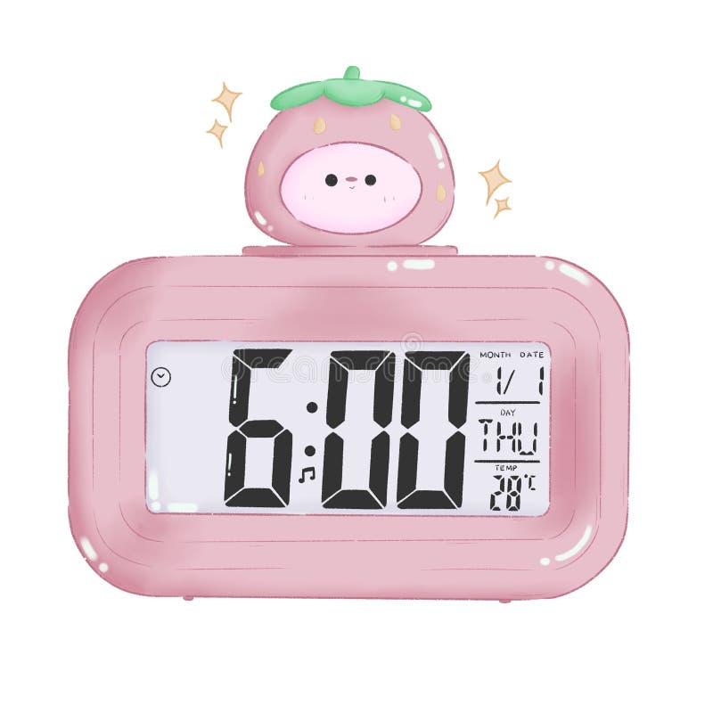 Cute Alarm with Pink Pastel Colour Stock Image - Illustration of alarm ...