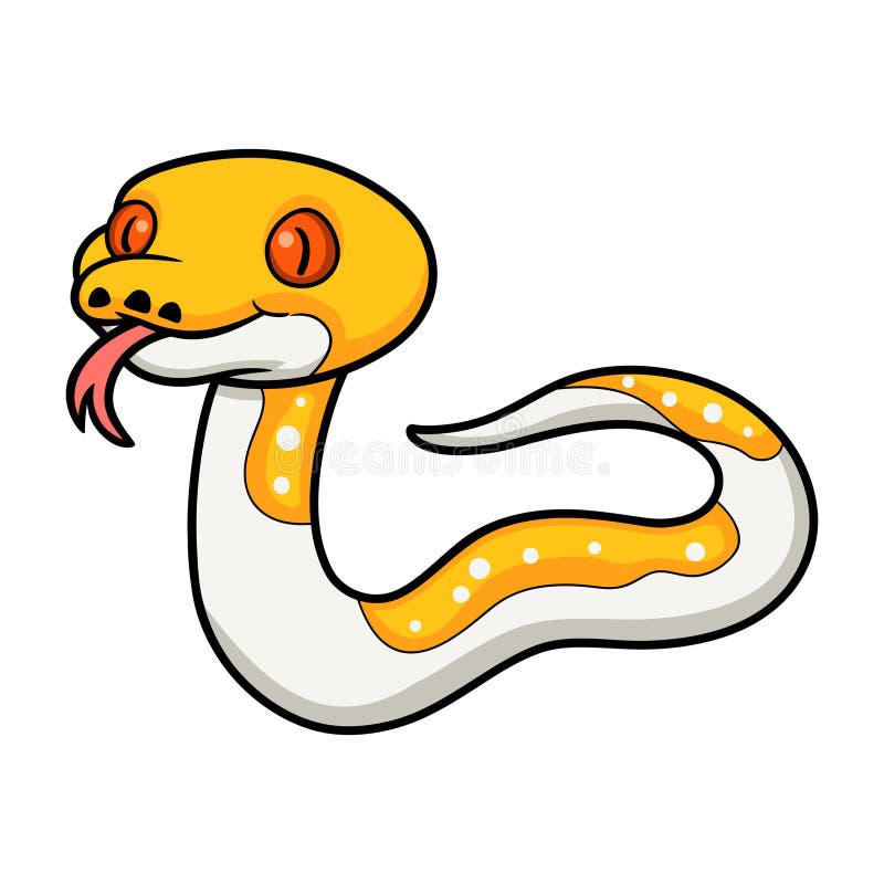 Cute Albino Pied Reticulated Python Cartoon Stock Vector - Illustration ...