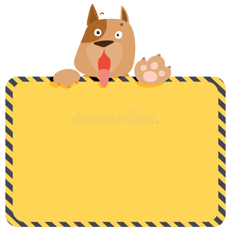 Cute Alert Dog Hold Empty Board Stock Vector - Illustration of lovely ...