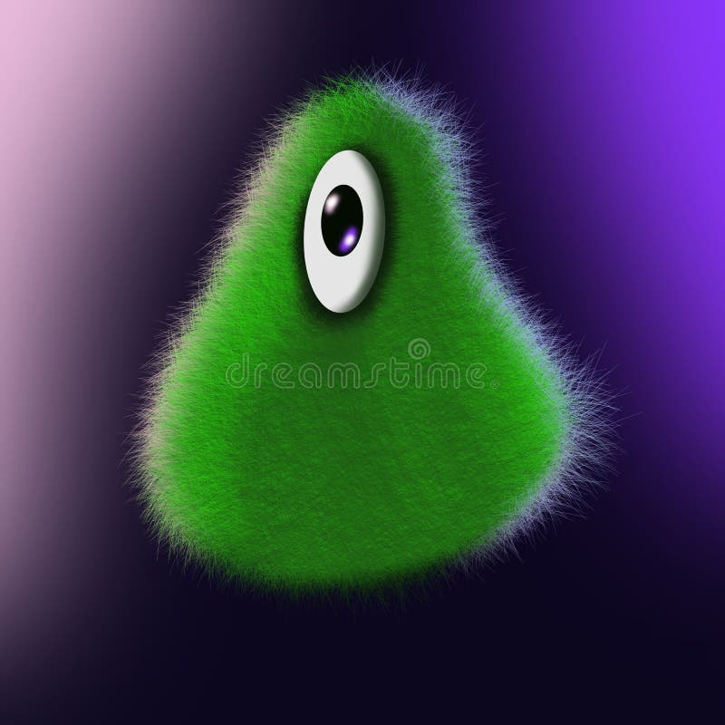 Cute Alien Furry Character Monster 3d Drawing Stock Illustration ...