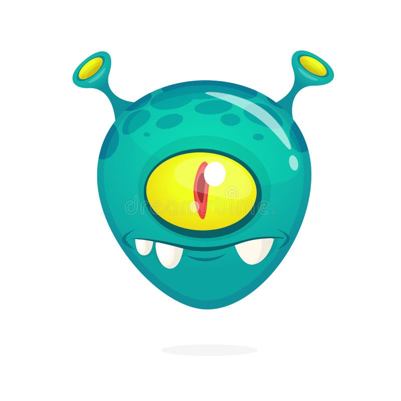 Cute Alien Head Cartoon. Vector Illustration Stock Vector ...