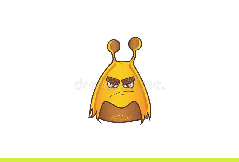 Cute Alien Monster angry. stock illustration. Illustration of crying ...