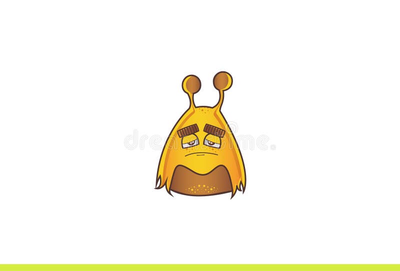 Cute Alien Monster Crying. stock vector. Illustration of bored - 87862937