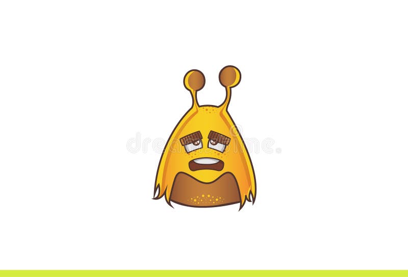 Cute Alien Monster Tired. stock illustration. Illustration of eyes ...