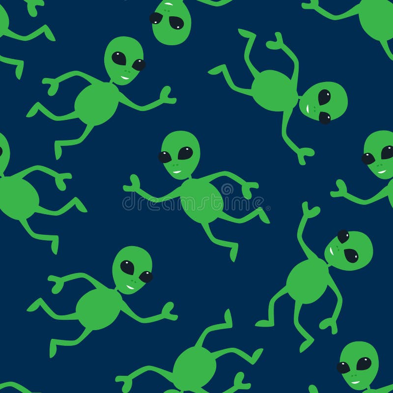 Cute Alien Seamless Pattern Vector Illustration Stock Vector ...