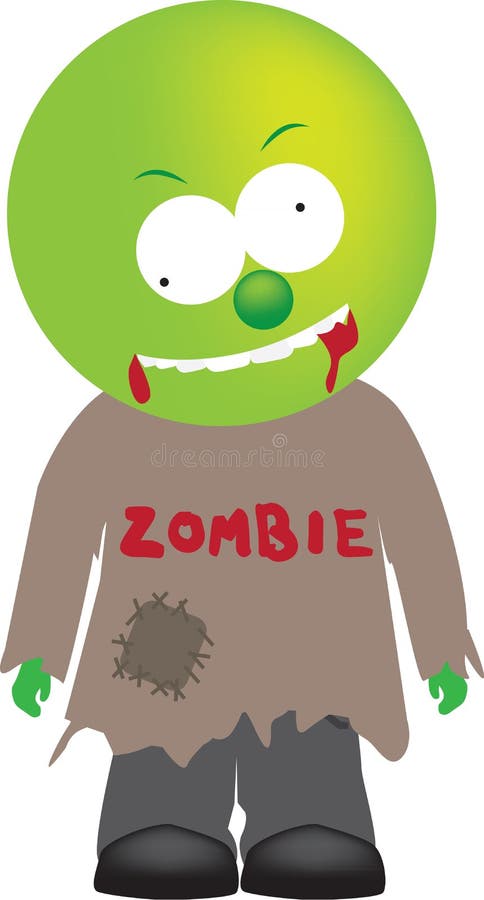 Cute Alien Style Zombie Monster Stock Illustration - Illustration of ...