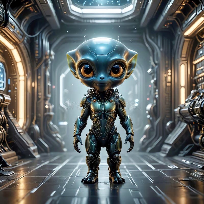 Cute alient stock illustration. Illustration of circle - 333289171