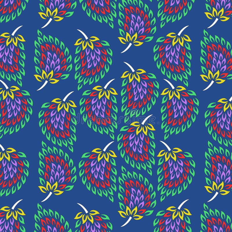 Cute All Over Seamless Floral Multi Color Flowers Pattern on Navy ...