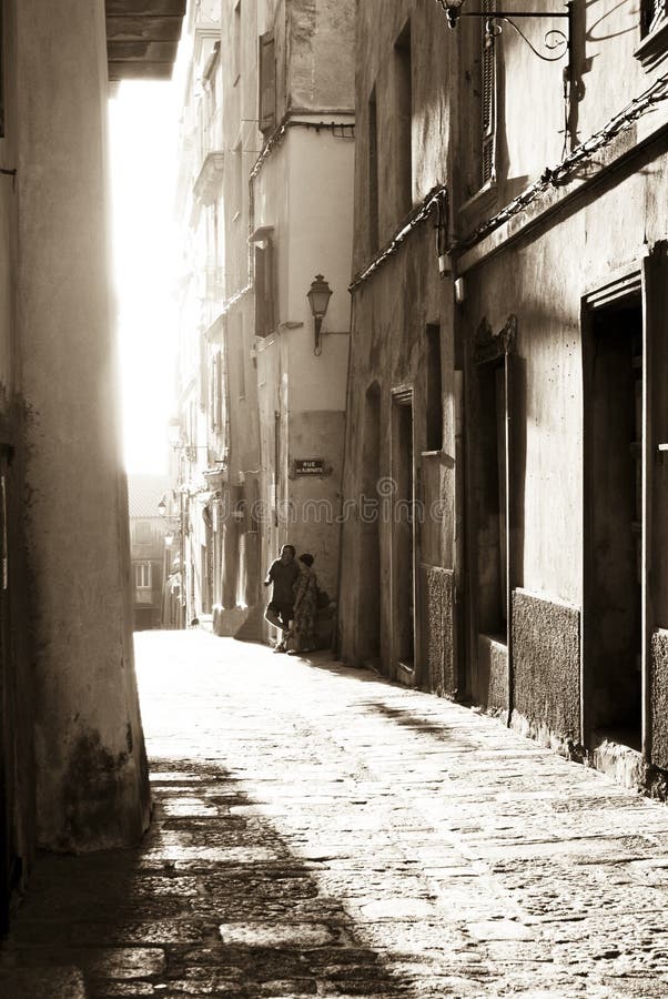 Cute alley in Bonifacio editorial stock photo. Image of alley - 96139933