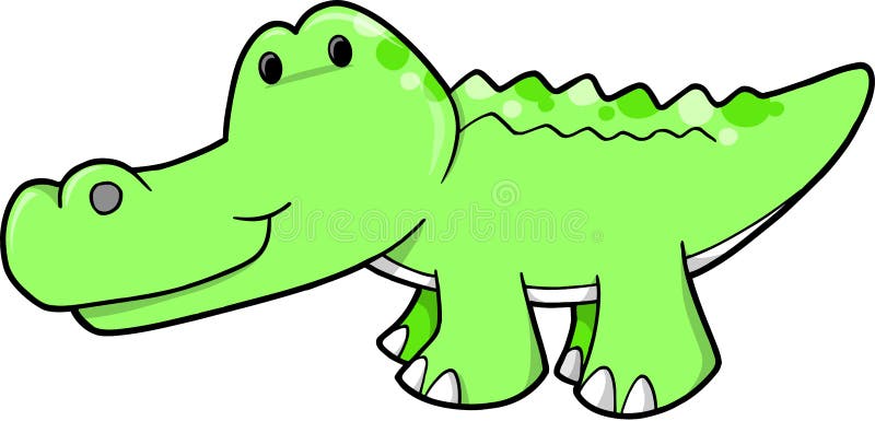 Cute Alligator Vector Illustration Stock Vector - Illustration of ...