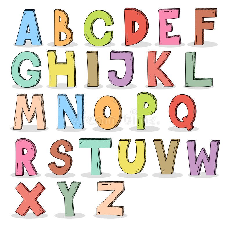 Cute Alphabet Character stock vector. Illustration of letters - 183747648
