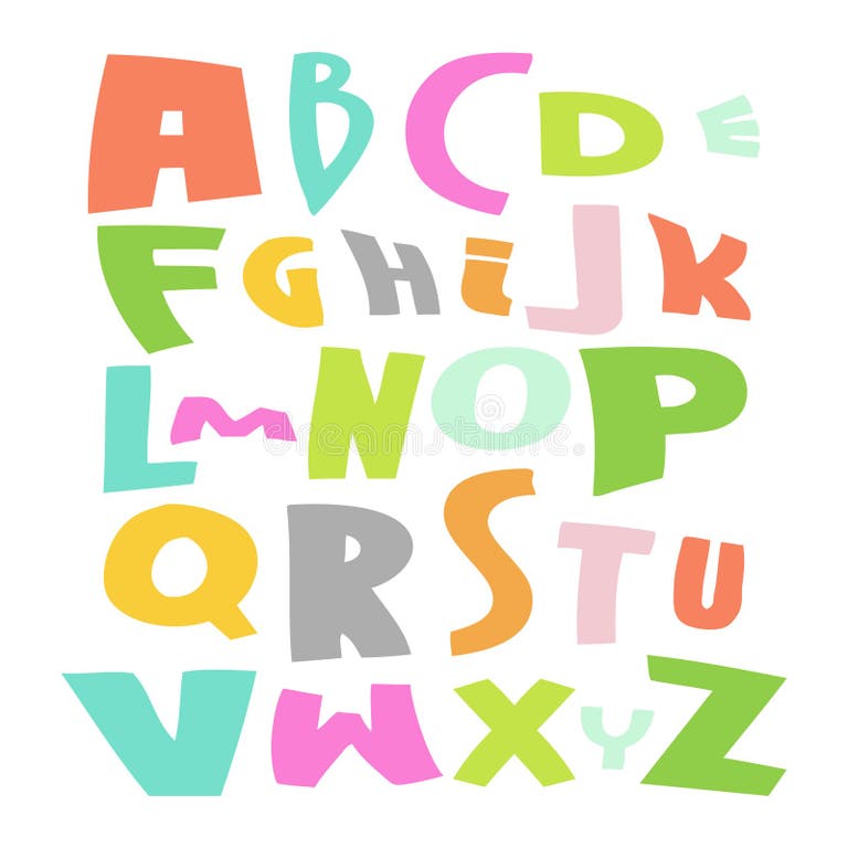 Cute Alphabet Vector Set Illustration Stock Vector - Illustration of ...