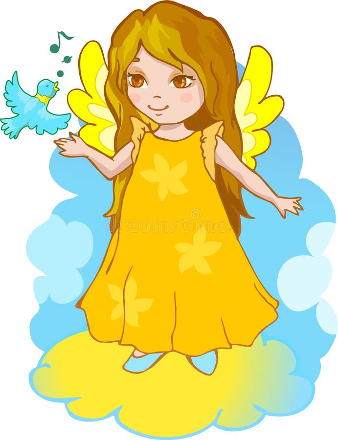 Cute Angel cartoon stock vector. Illustration of wing - 18251477