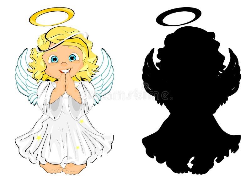 Cute angel cartoon stock illustration. Illustration of christening ...