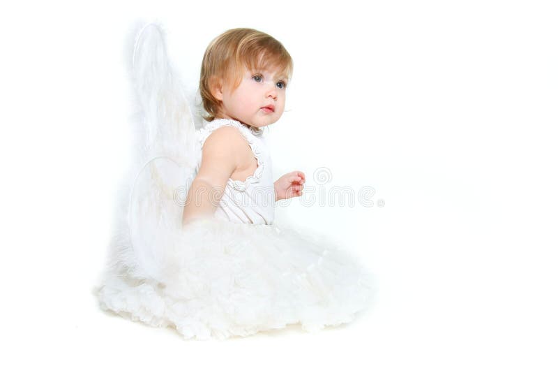 Cute angel girl stock image. Image of little, angel, girl - 13792243