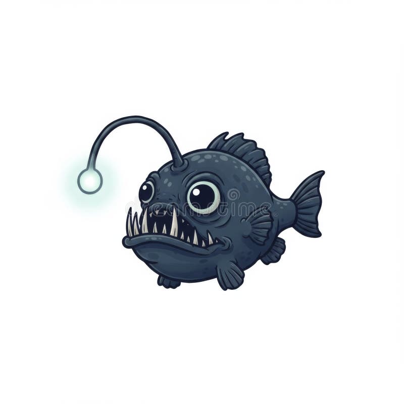 Cute Anglerfish Illustration Pixel Art Stock Illustration ...