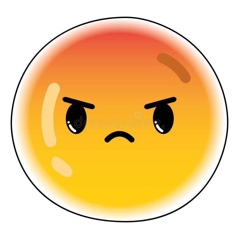 Cute Angry Emoji Icon Vector Stock Vector - Illustration of cute ...