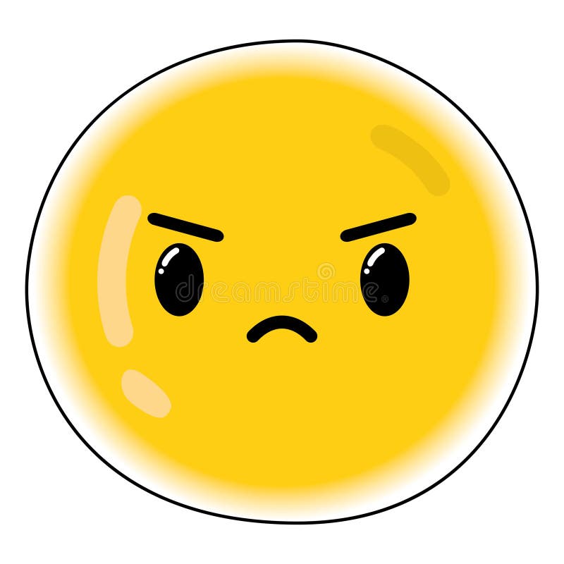 Cute Angry Emoji Icon Vector Stock Vector - Illustration of emoticon ...